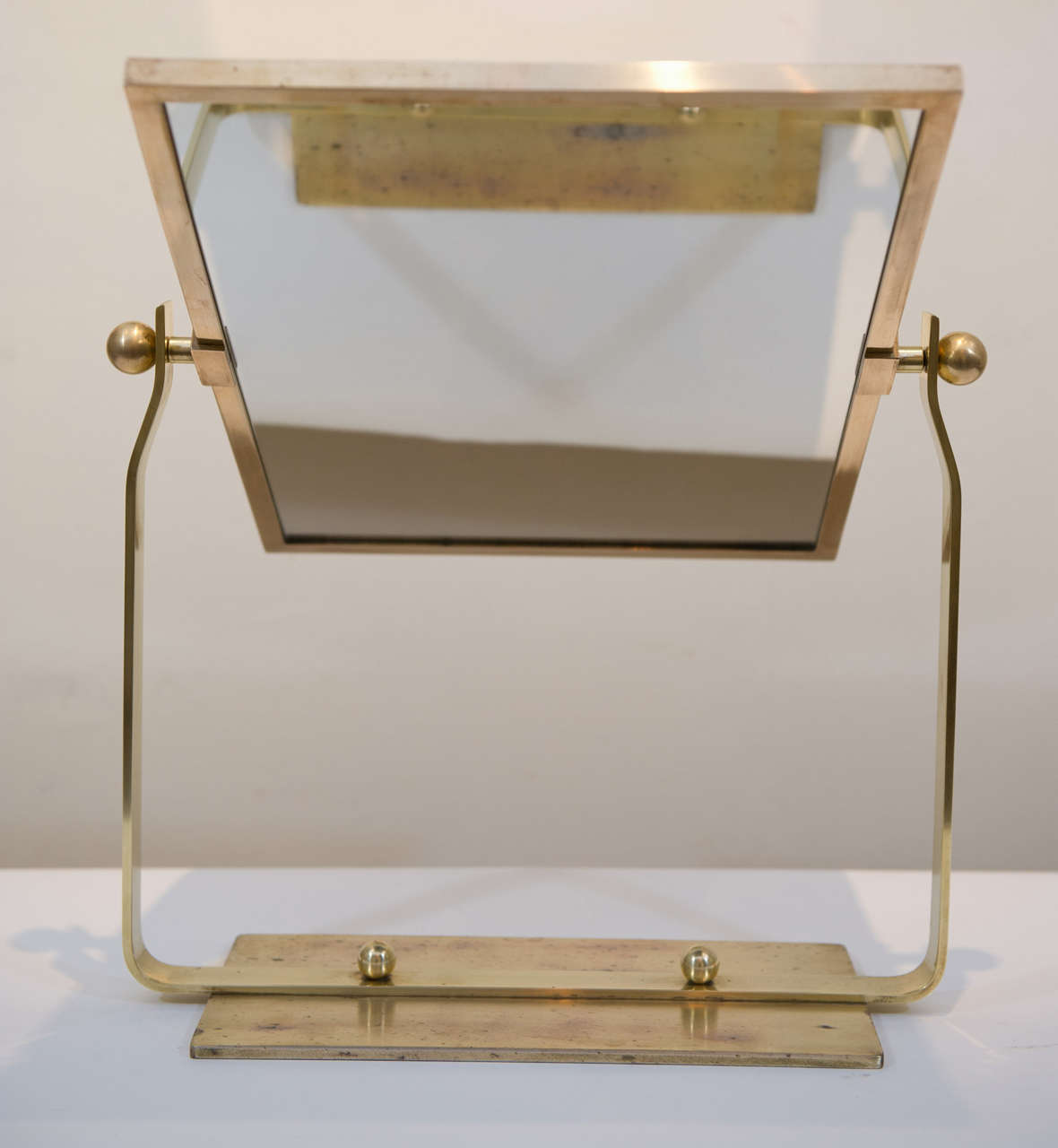 French Deco Brass Table Top Mirror at 1stDibs