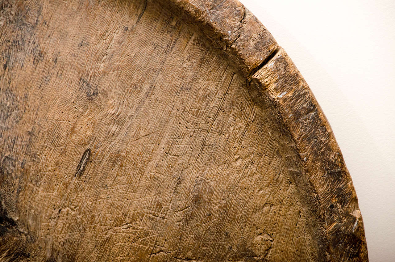 Large Antique Wooden Platter at 1stDibs