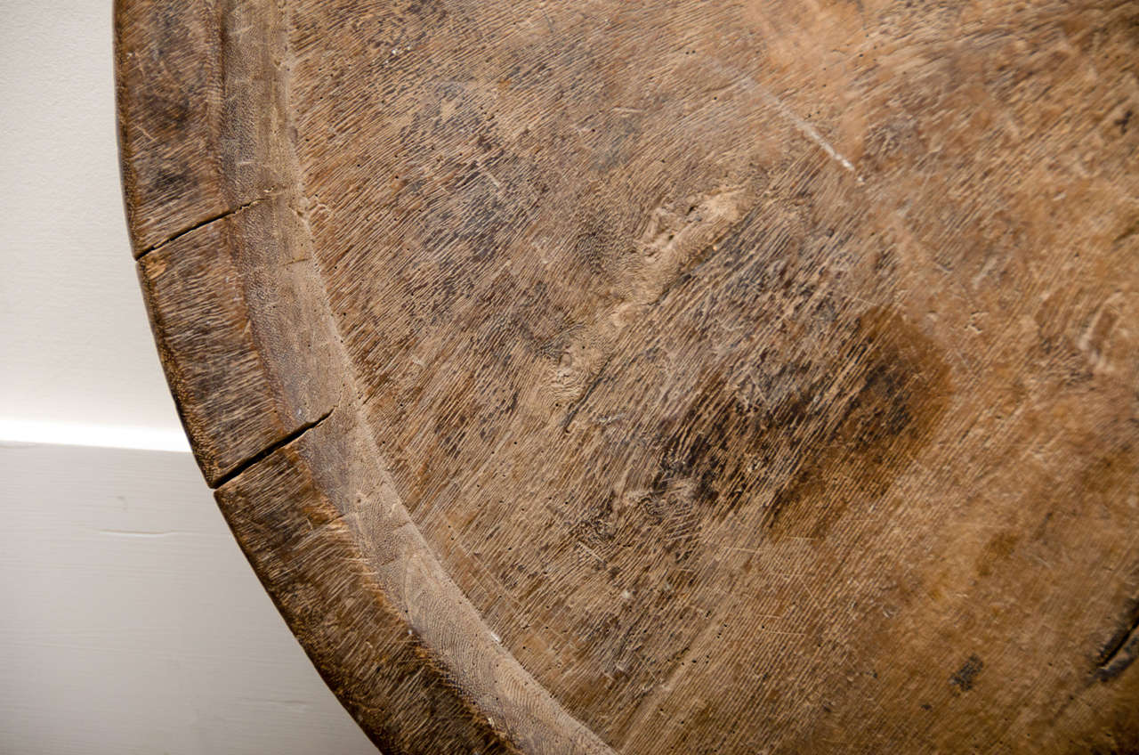 Large Antique Wooden Platter at 1stDibs
