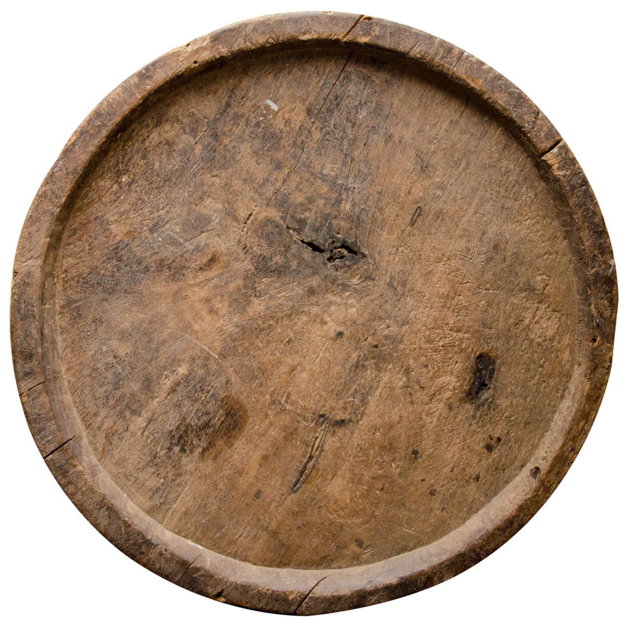Large Antique Wooden Platter at 1stDibs