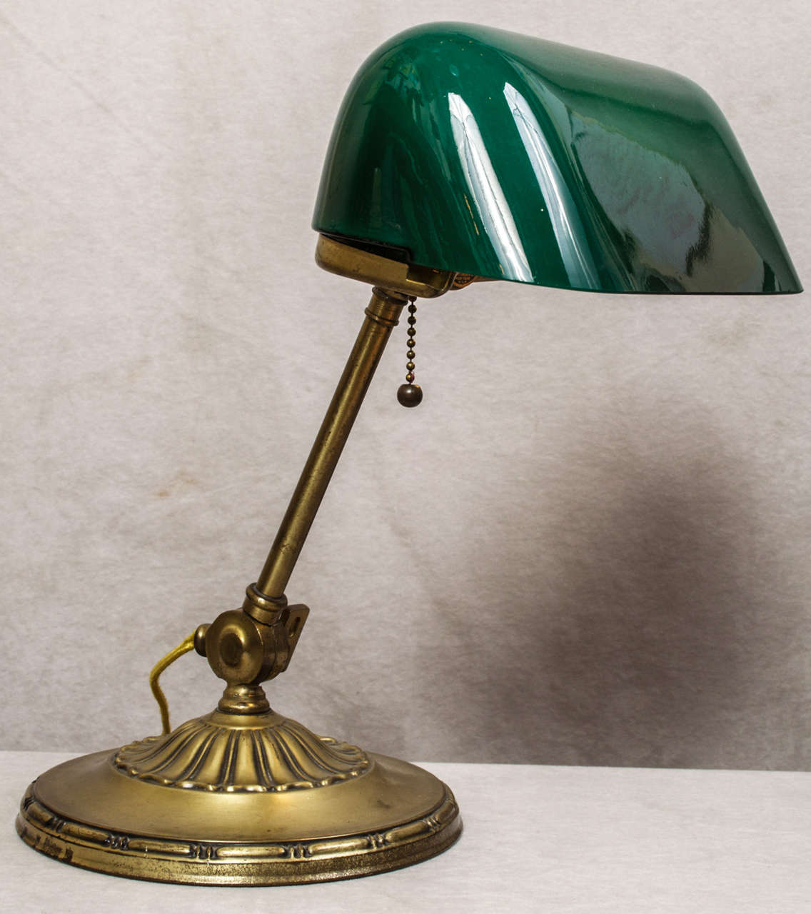 Banker's Lamp with Green Cased Glass Shade at 1stDibs | green desk lamp ...