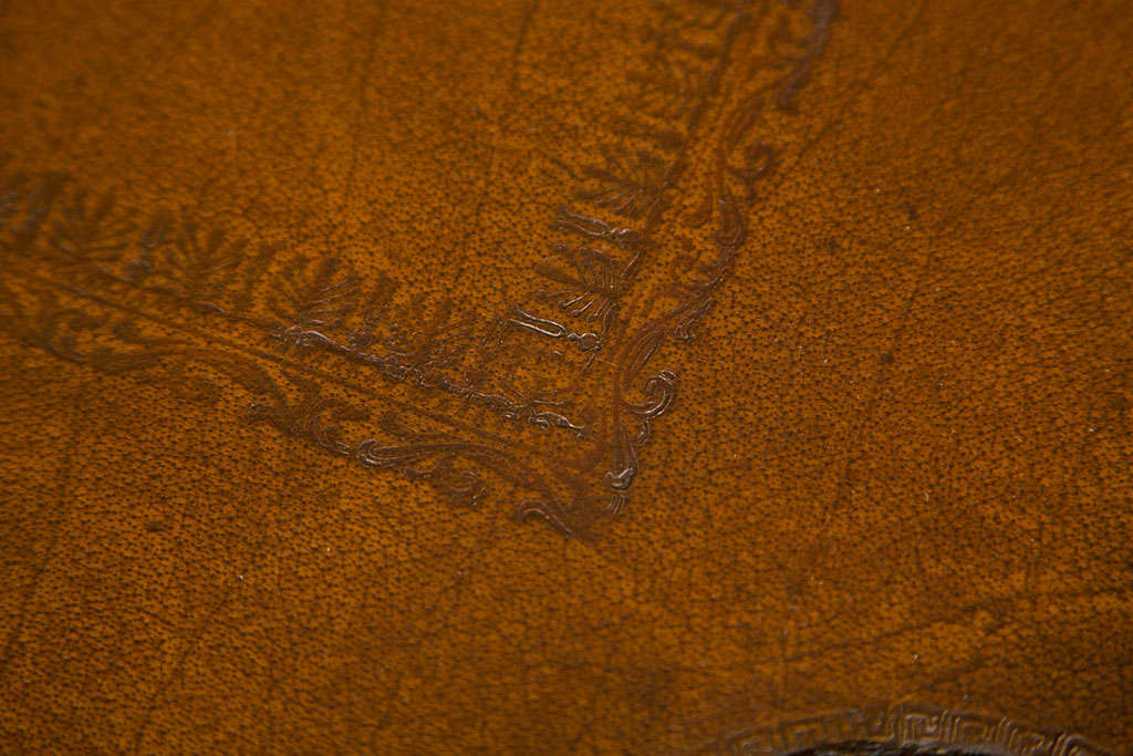 Marquetry and Leather Card Table For Sale at 1stDibs