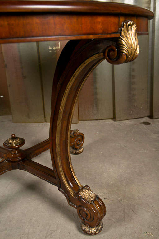 Round Center Hall Table With Inlaid Top For Sale at 1stDibs