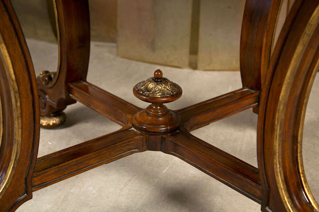 Round Center Hall Table With Inlaid Top For Sale at 1stDibs