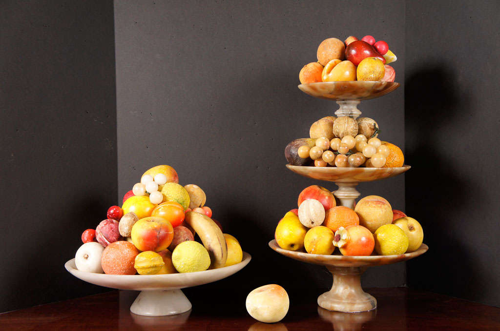 A Fine Collection of Carved and Painted Marble Fruit with Compotes at ...