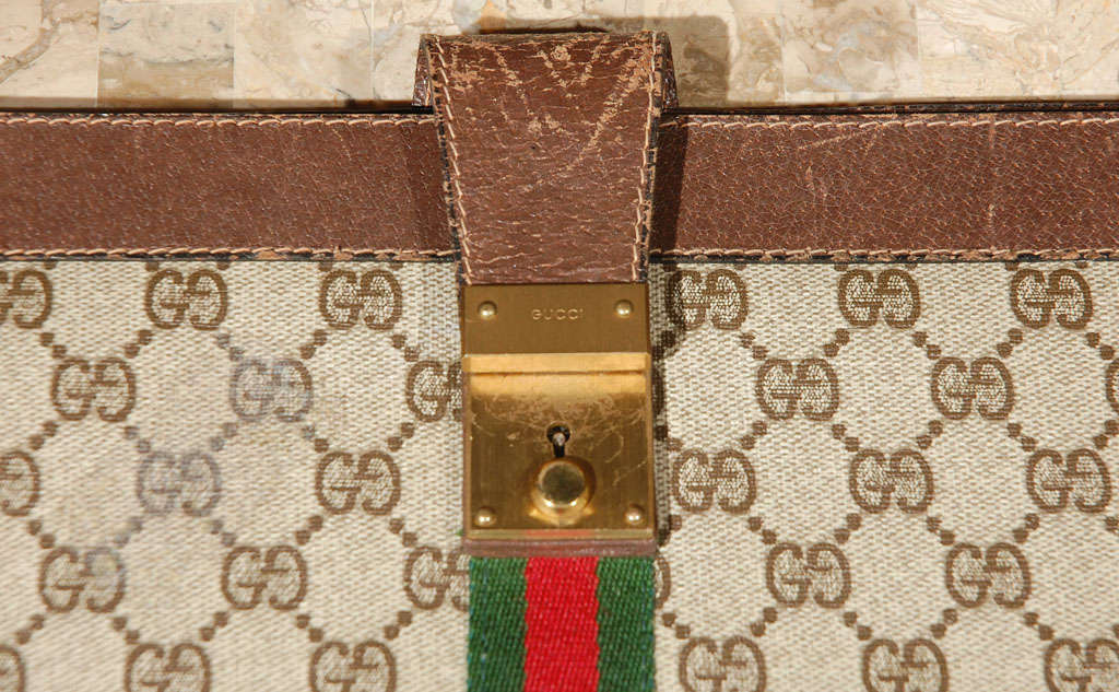 Vintage Monogram Gucci Portfolio at 1stDibs