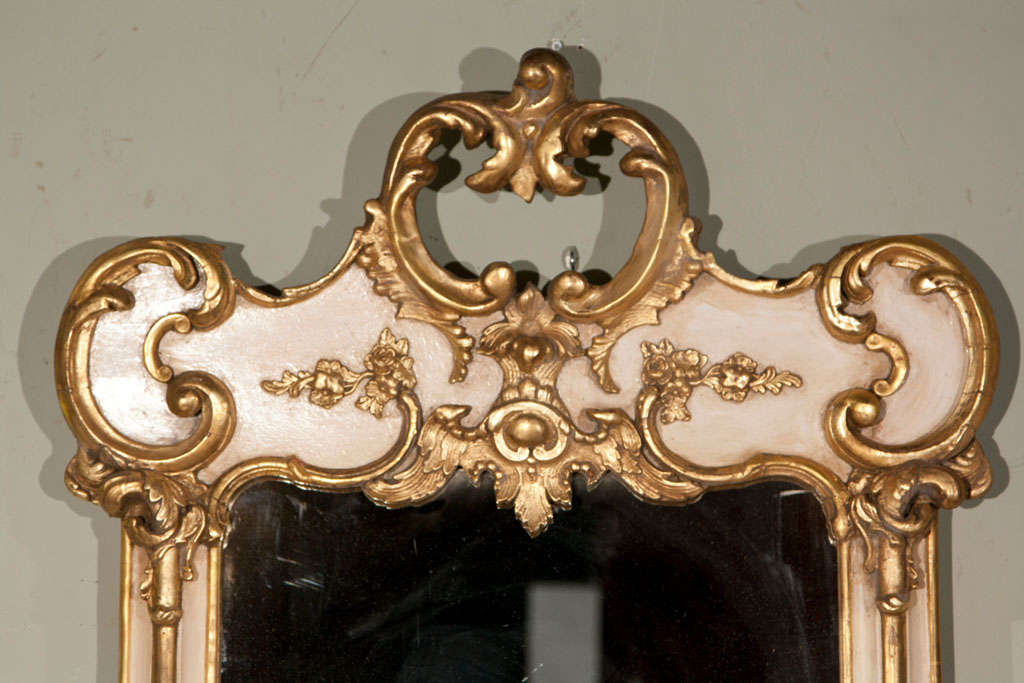 White and Gold Mirror at 1stDibs