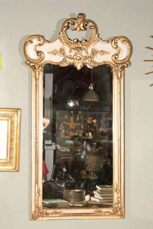 White and Gold Mirror at 1stDibs