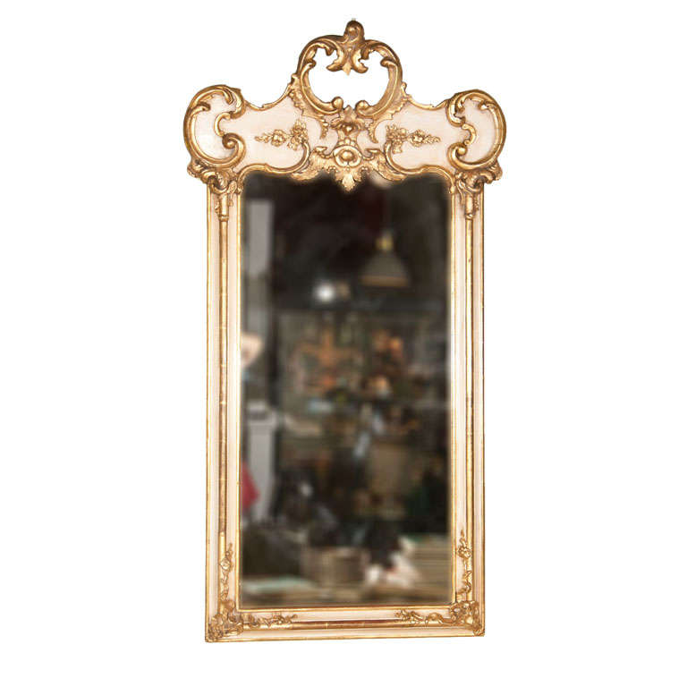 White and Gold Mirror at 1stDibs