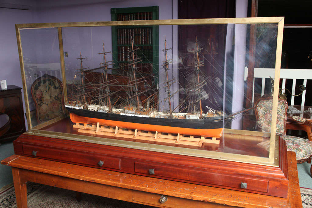 The ship builders model of the 5 masted Preussen in case. For Sale at ...