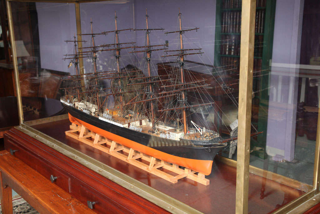 The ship builders model of the 5 masted Preussen in case. For Sale at ...