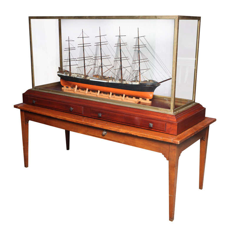 The ship builders model of the 5 masted Preussen in case. For Sale at ...