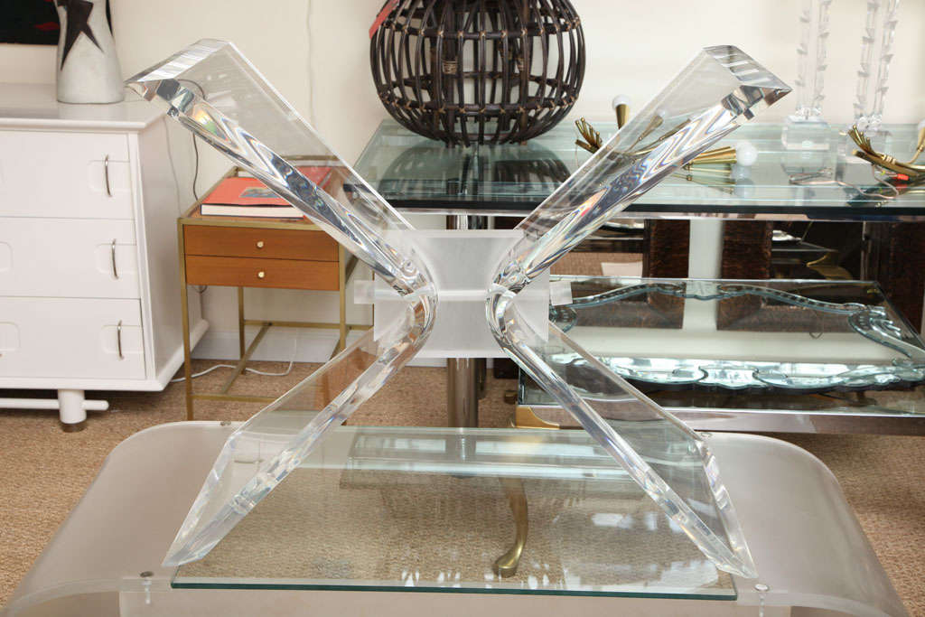 Lucite Console Table Base For Sale at 1stDibs | lucite table base