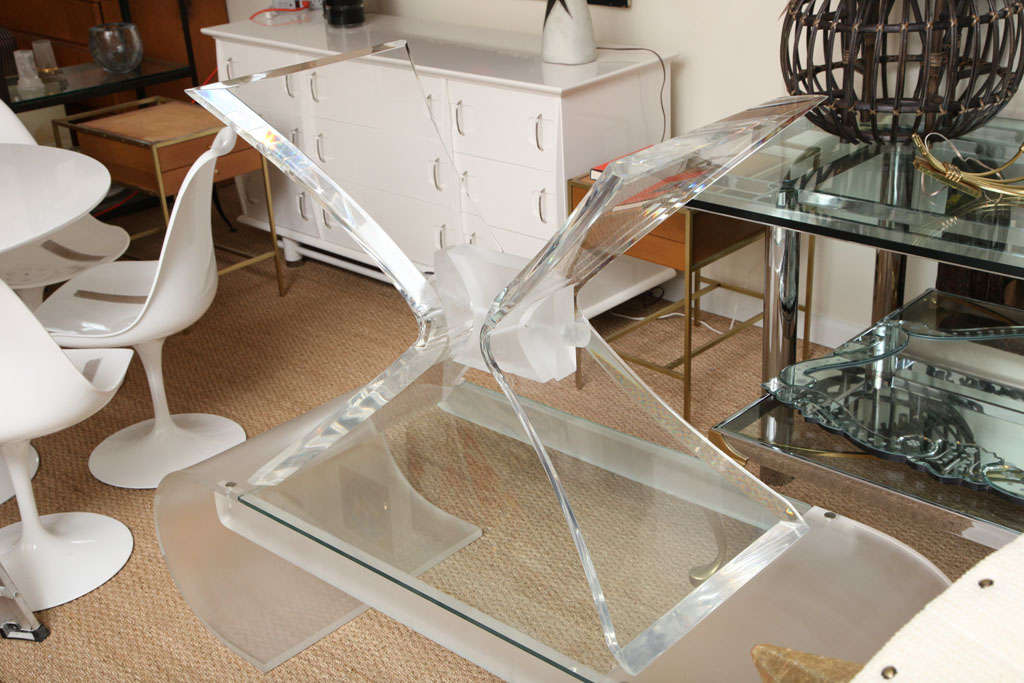 Lucite Console Table Base For Sale at 1stDibs | lucite table base