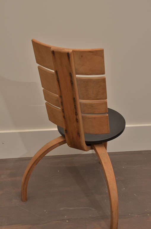 Pair of Vertical Back Chairs at 1stDibs