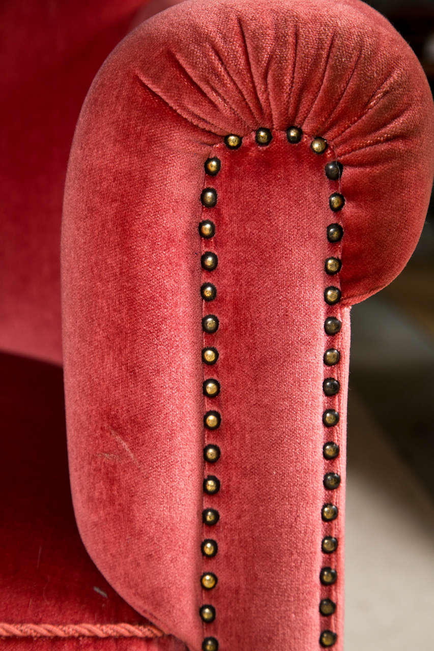 1940's English Channel Back Barrel Chairs with Nail Head Detail at ...