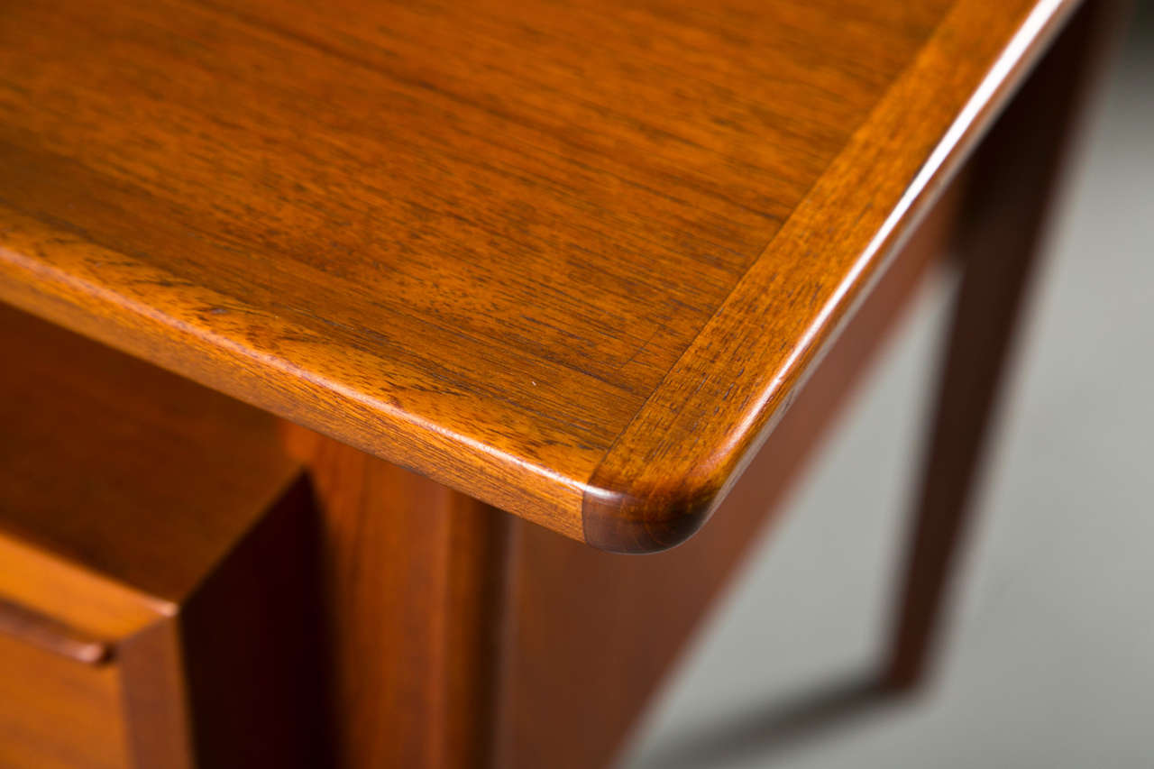 Mid-Century Teak Two Sided Desk at 1stDibs | teak desk, double side ...