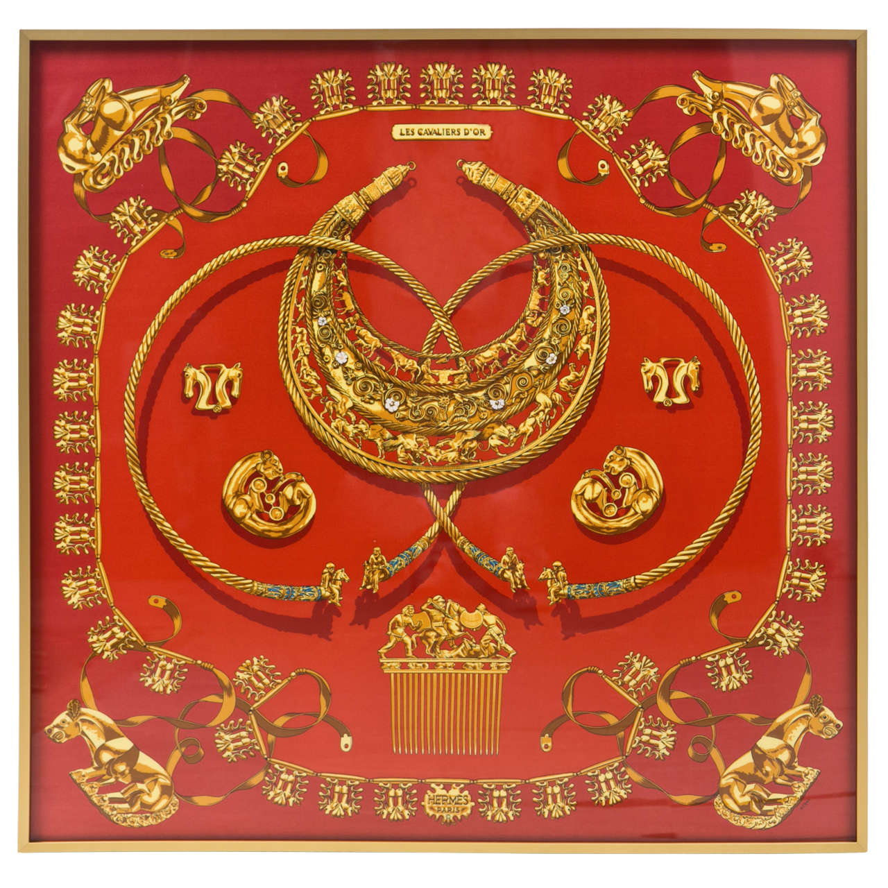 Hermes Scarf Framed at 1stDibs
