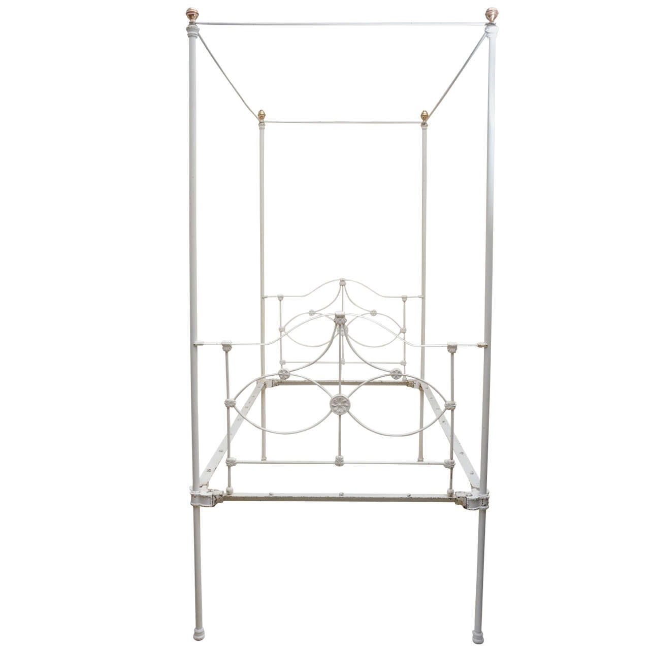 English Victorian Cast Iron Four Poster Bed at 1stDibs