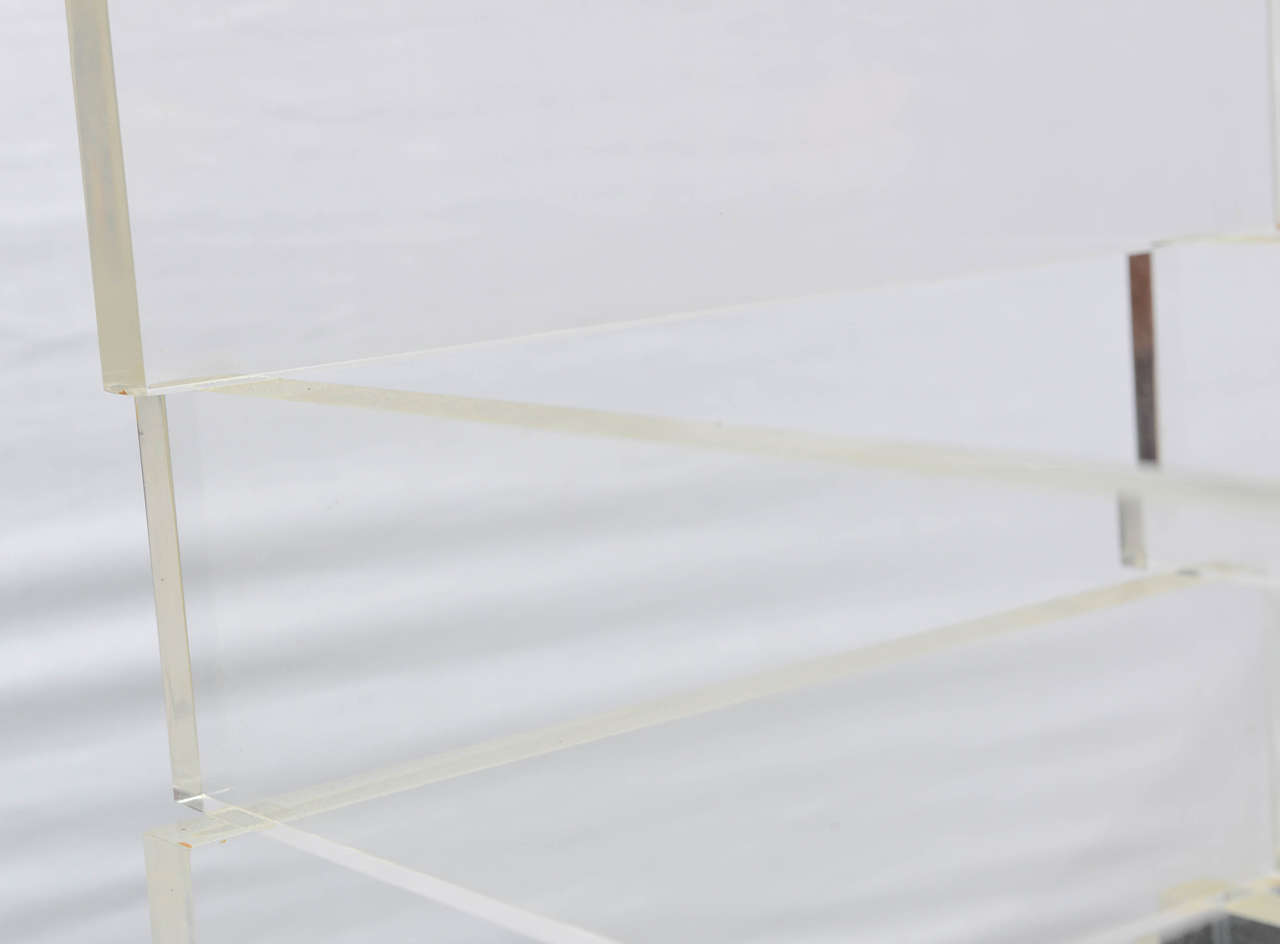 Stacked Block Lucite End Table, USA 1960s For Sale at 1stDibs