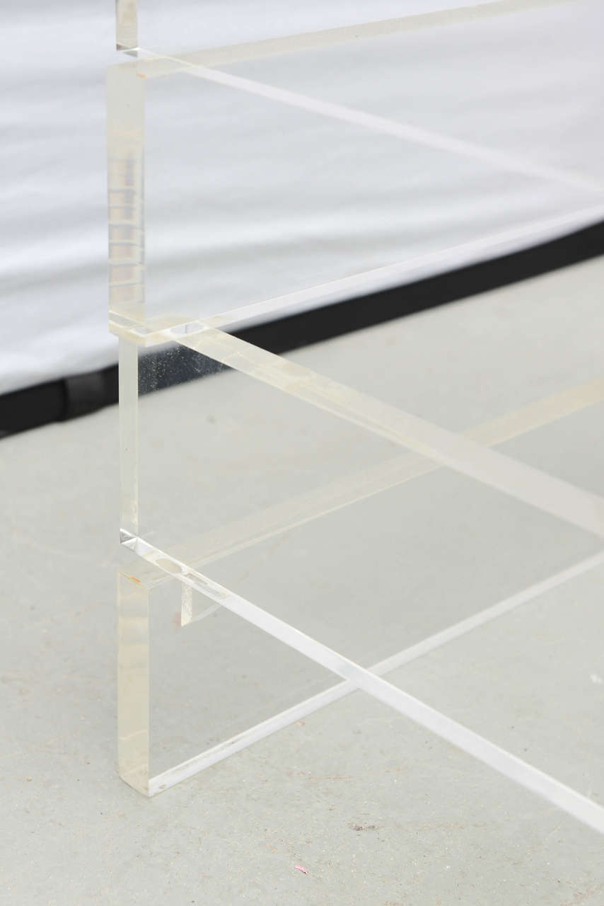 Stacked Block Lucite End Table, USA 1960s For Sale at 1stDibs