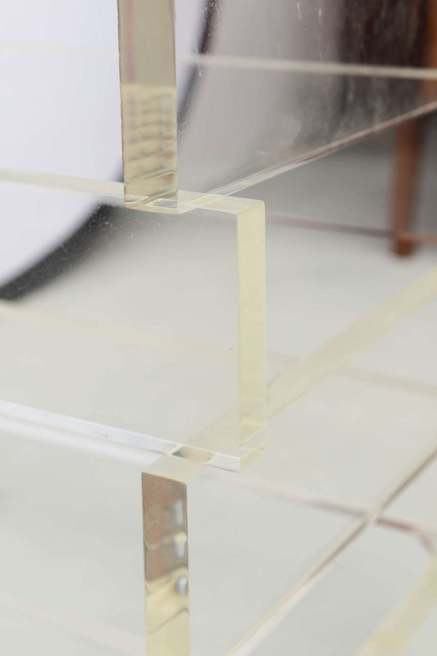 Stacked Block Lucite End Table, USA 1960s For Sale at 1stDibs