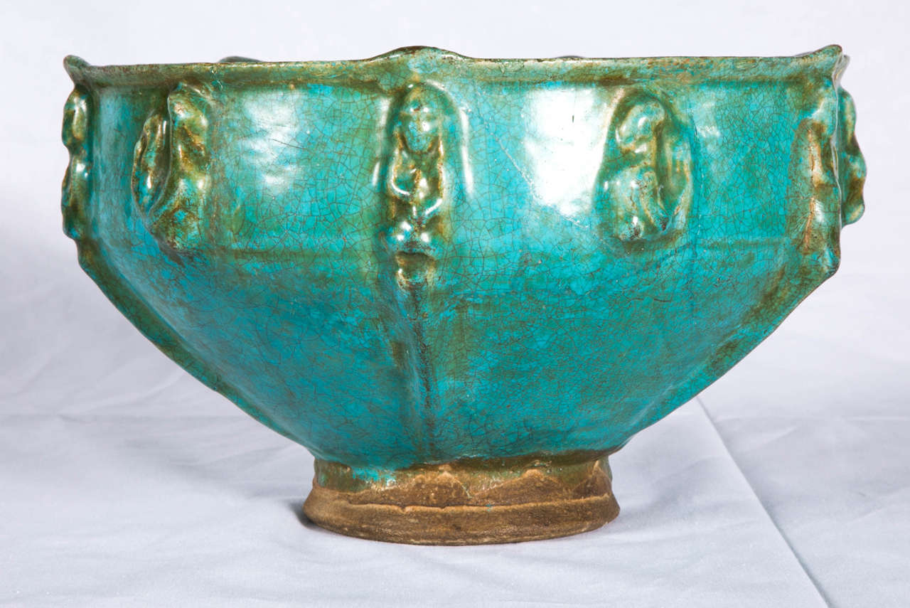 Islamic Seljuk Turquoise Pottery Bowl at 1stDibs