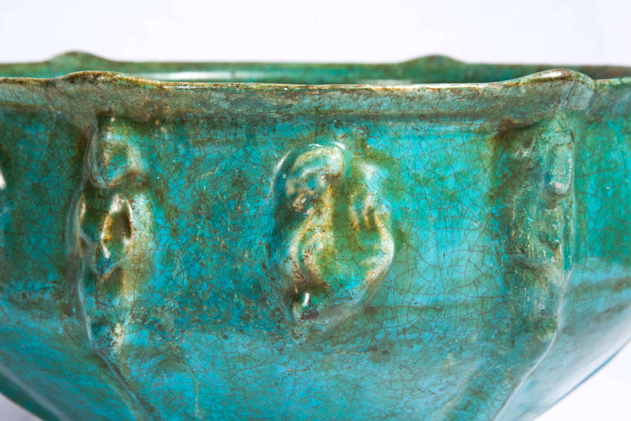 Islamic Seljuk Turquoise Pottery Bowl at 1stDibs
