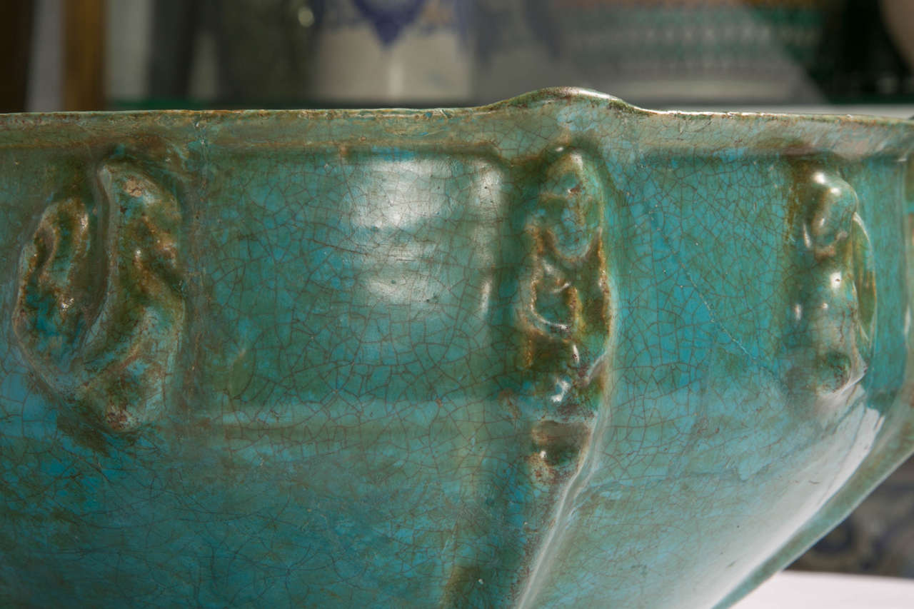 Islamic Seljuk Turquoise Pottery Bowl at 1stDibs