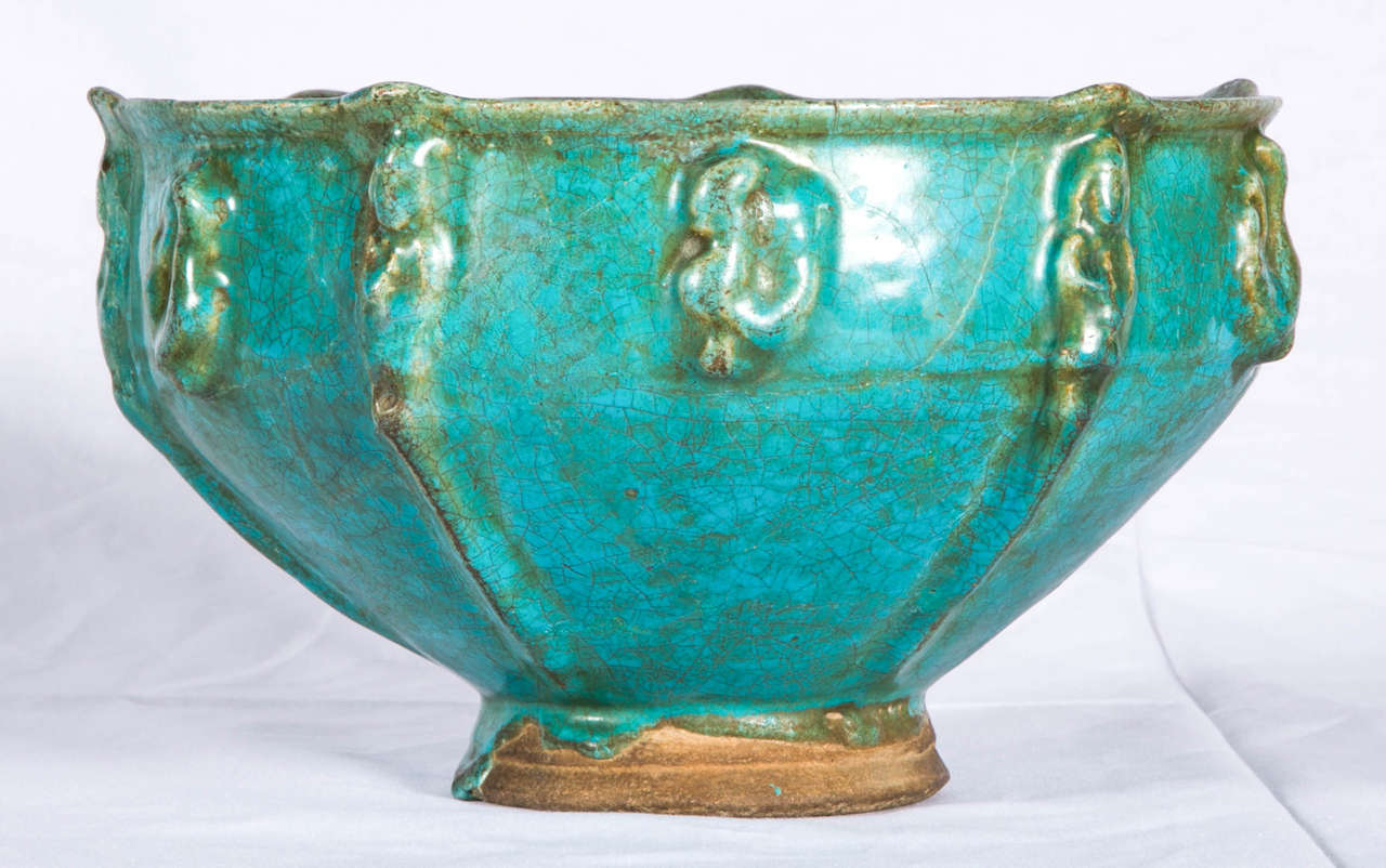 Islamic Seljuk Turquoise Pottery Bowl at 1stDibs