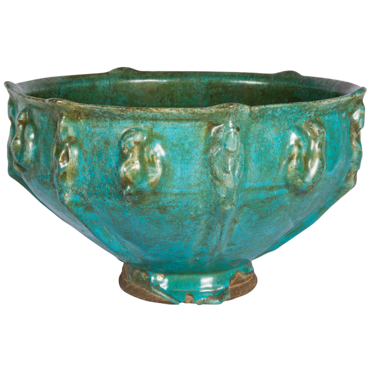Islamic Seljuk Turquoise Pottery Bowl at 1stDibs
