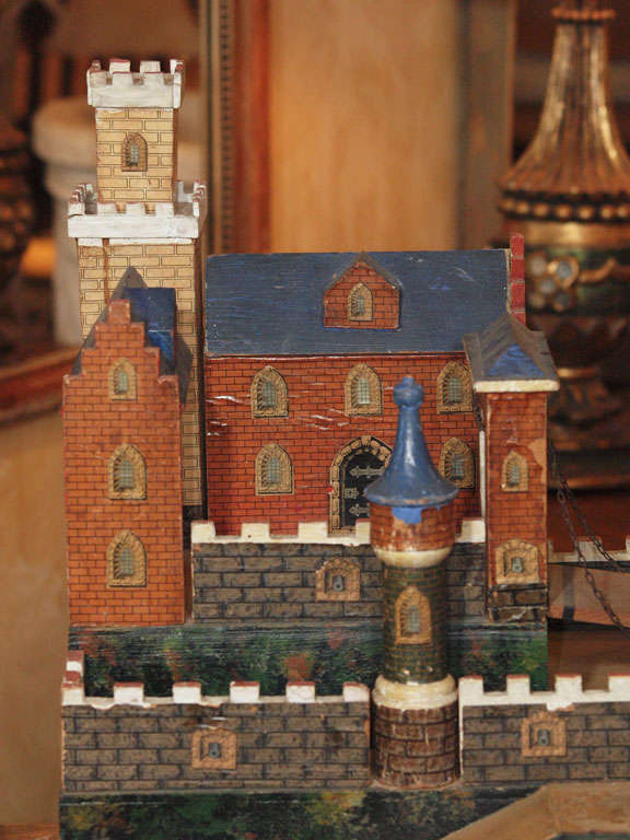 Miniature Castle Architectural Model - Toy with Towers and Drawbridge ...