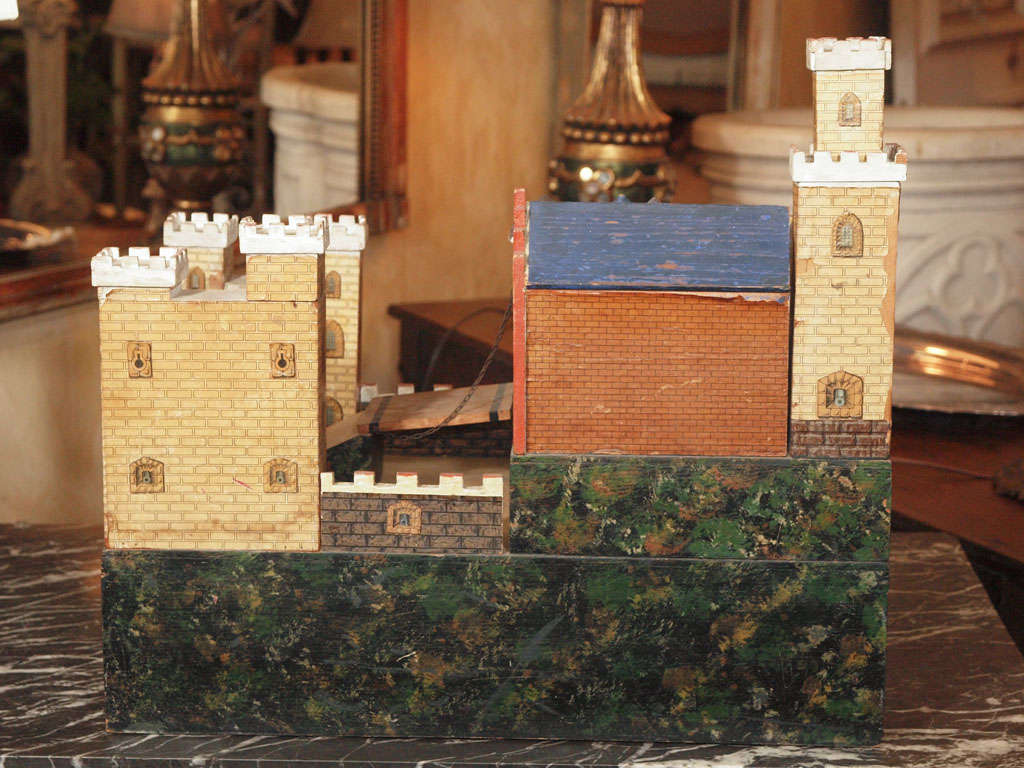 Miniature Castle Architectural Model - Toy with Towers and Drawbridge ...