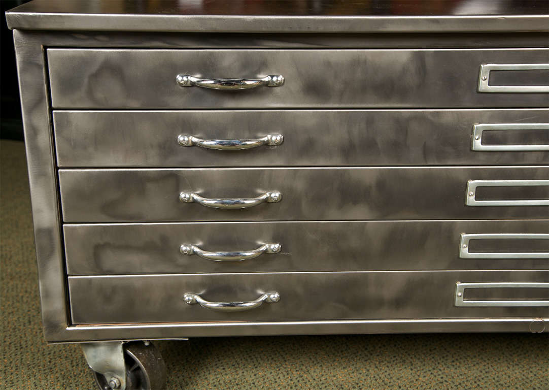 Steel Flat File Cabinet at 1stDibs