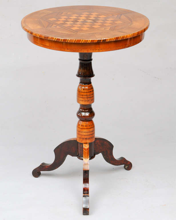 Round Sorrento Inlaid Game Table at 1stDibs