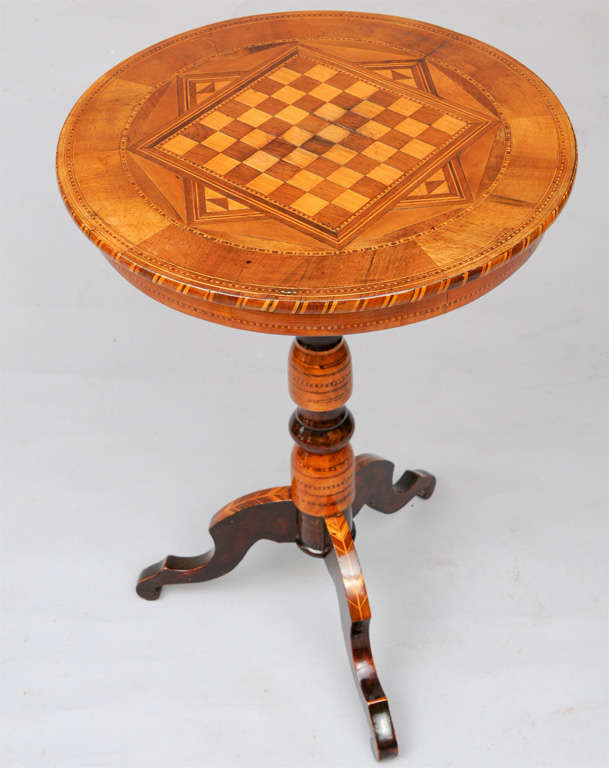 Round Sorrento Inlaid Game Table at 1stDibs
