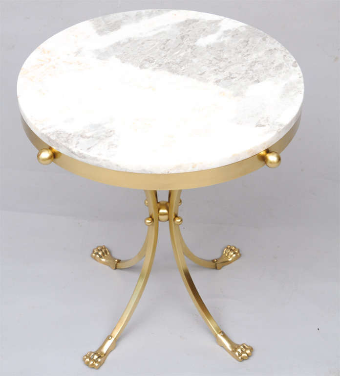 Brass and Marble Accent Table at 1stDibs