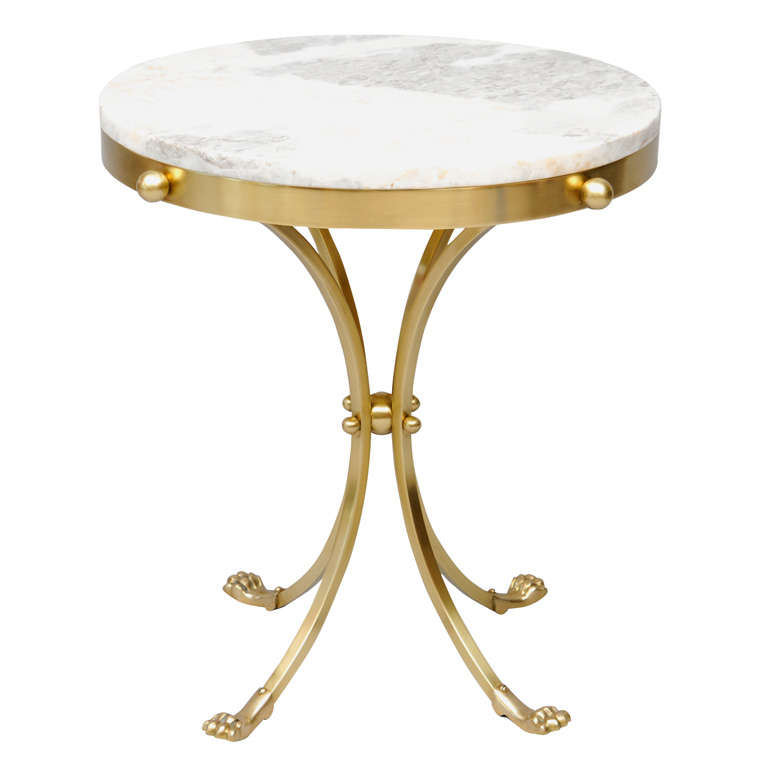Brass and Marble Accent Table at 1stDibs