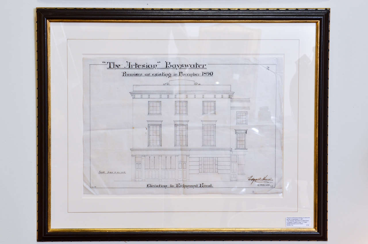 Original English Architectural Drawings c 1891 at 1stDibs
