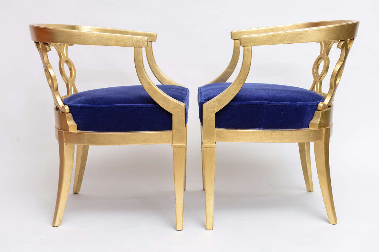 Pair of Vintage Dorothy Draper Attribution Hollywood Regency Chairs at ...