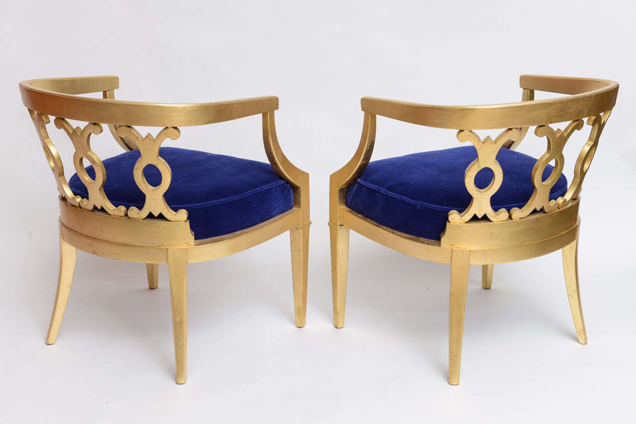 Pair of Vintage Dorothy Draper Attribution Hollywood Regency Chairs at ...
