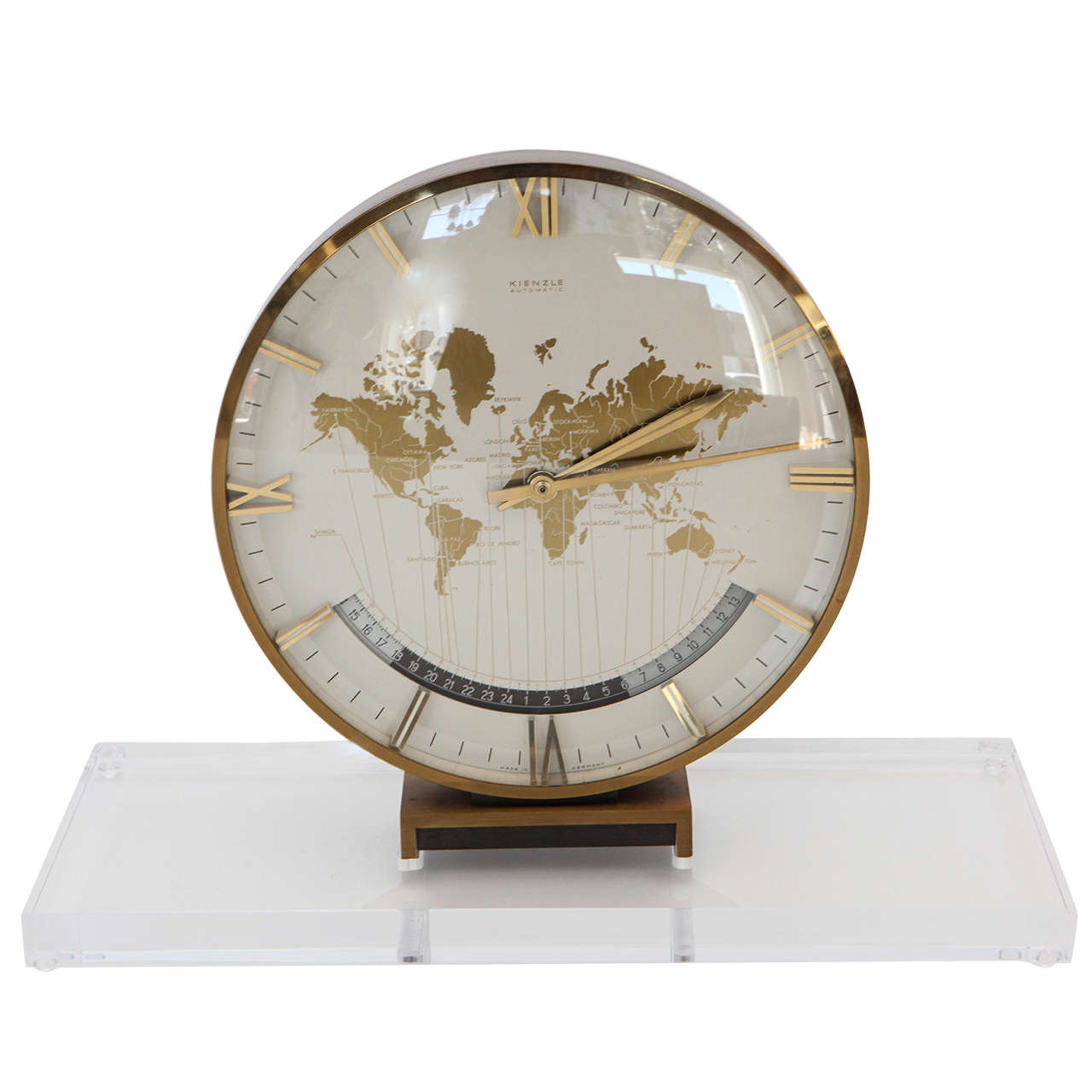World Table Clock with Base, 1960s at 1stDibs