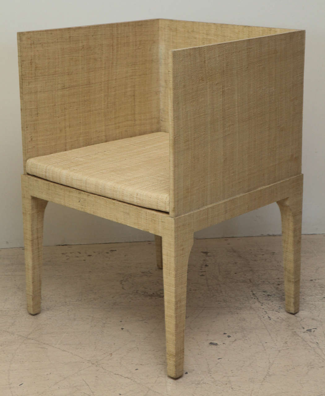 Pair of Grass Cloth Side Chairs at 1stDibs