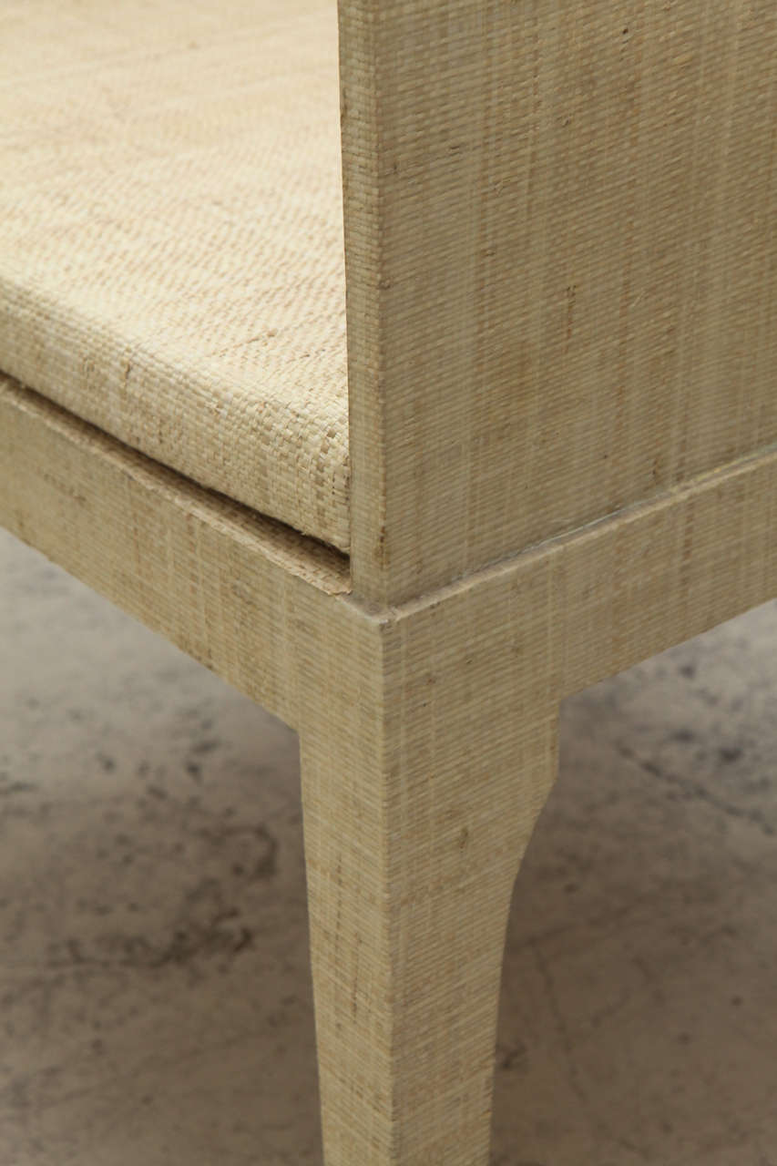 Pair of Grass Cloth Side Chairs at 1stDibs