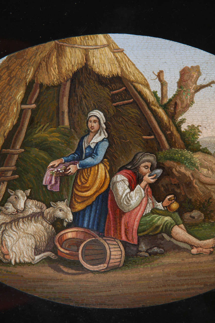 Vatican Mosaic Workshop, Roman Micromosaic of Sheperds, 19th Century at ...