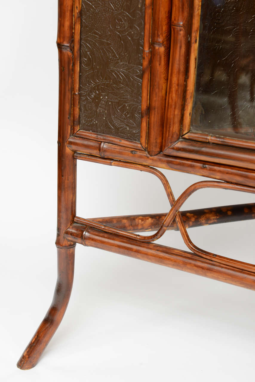 Rare 19th c.English bamboo Corner cabinet at 1stdibs
