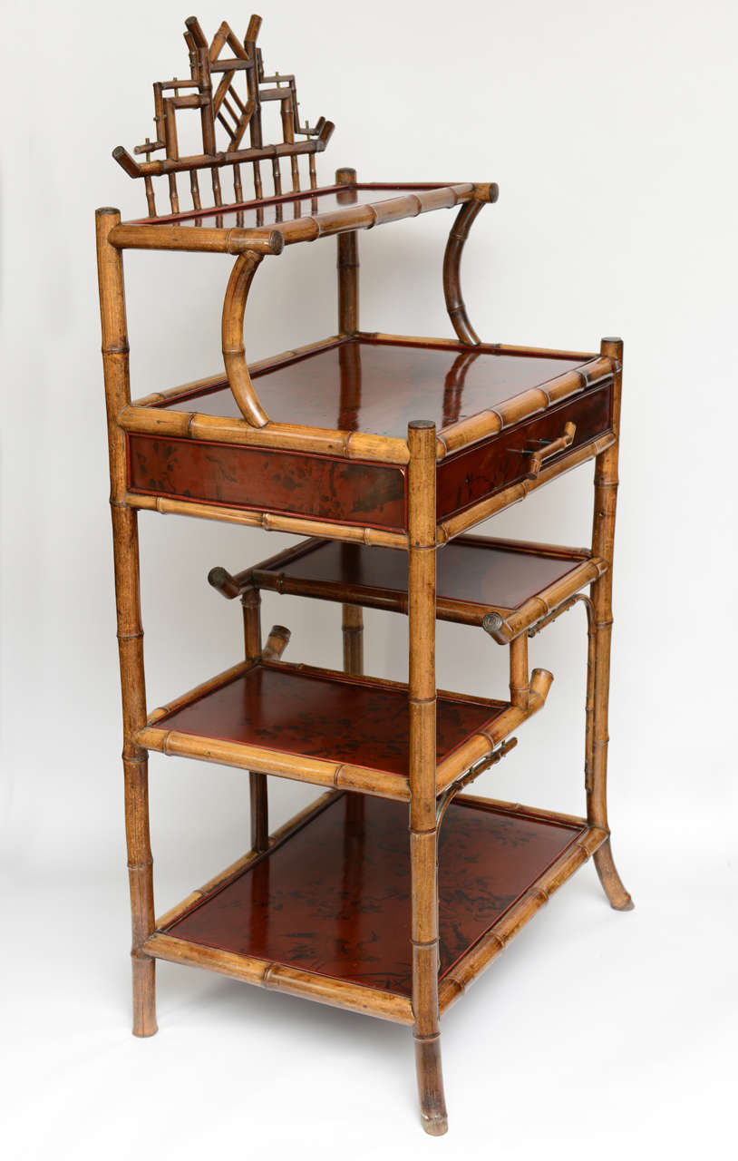 Rare 19th c.English bamboo server and etagere at 1stDibs