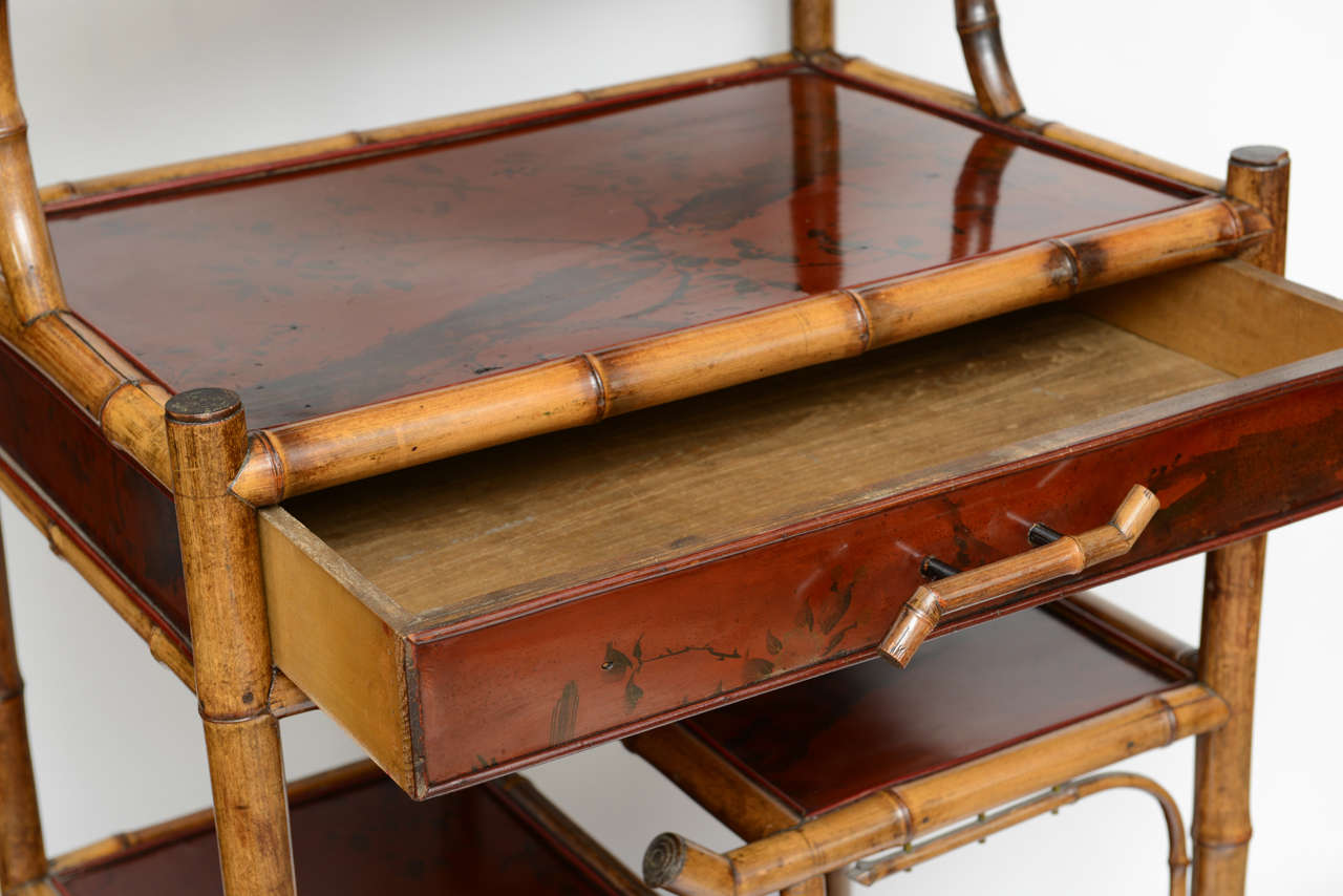 Rare 19th c.English bamboo server and etagere at 1stDibs