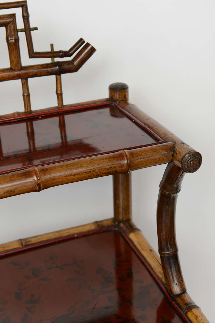 Rare 19th c.English bamboo server and etagere at 1stDibs