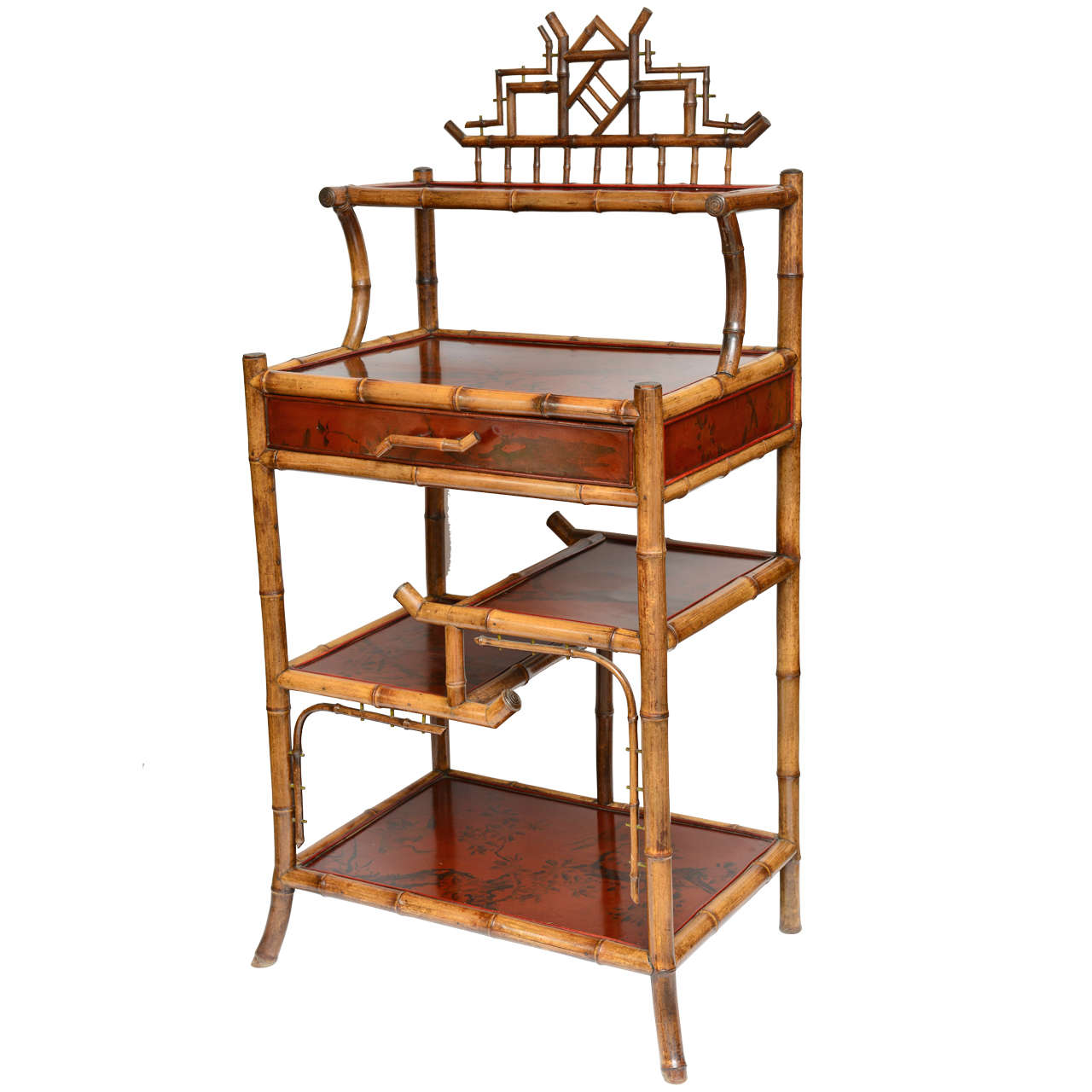 Rare 19th c.English bamboo server and etagere at 1stDibs